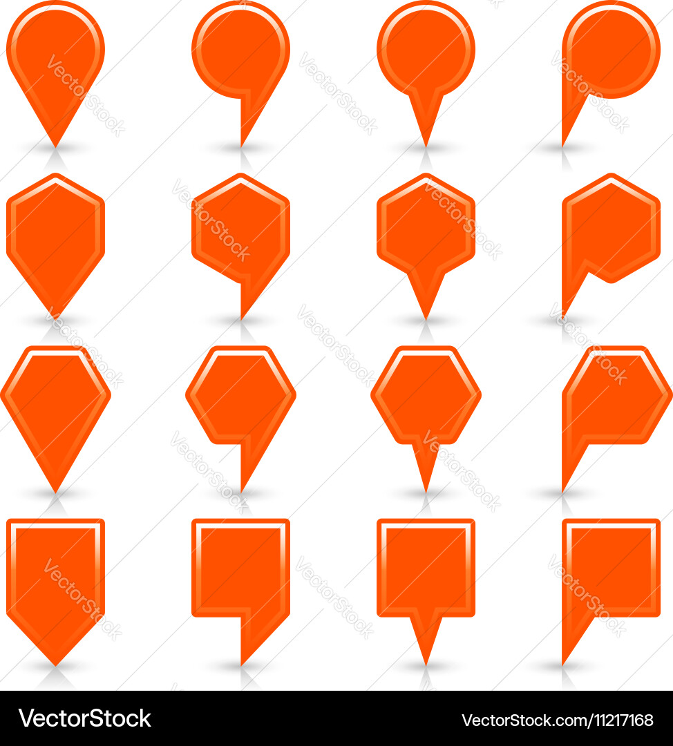 Flat brown color map pin sign location icon Vector Image