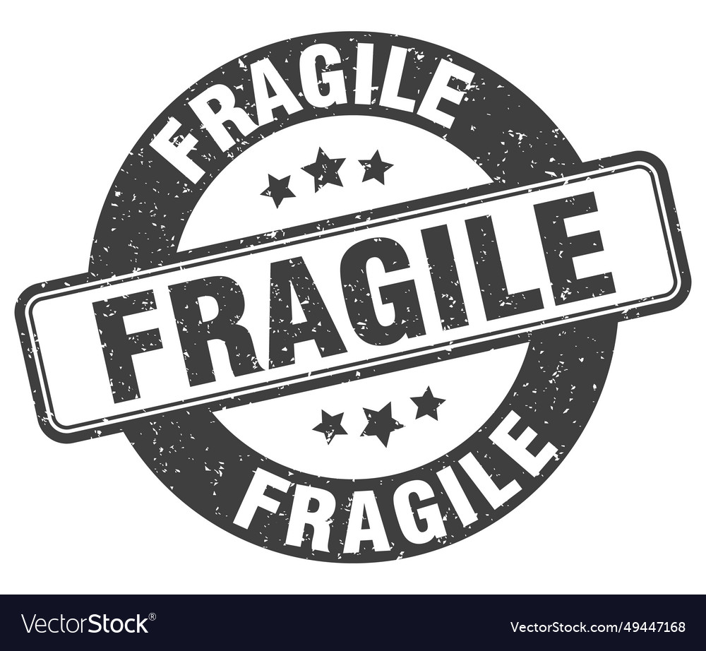 Fragile stamp fragile label round grunge sign Vector Image
