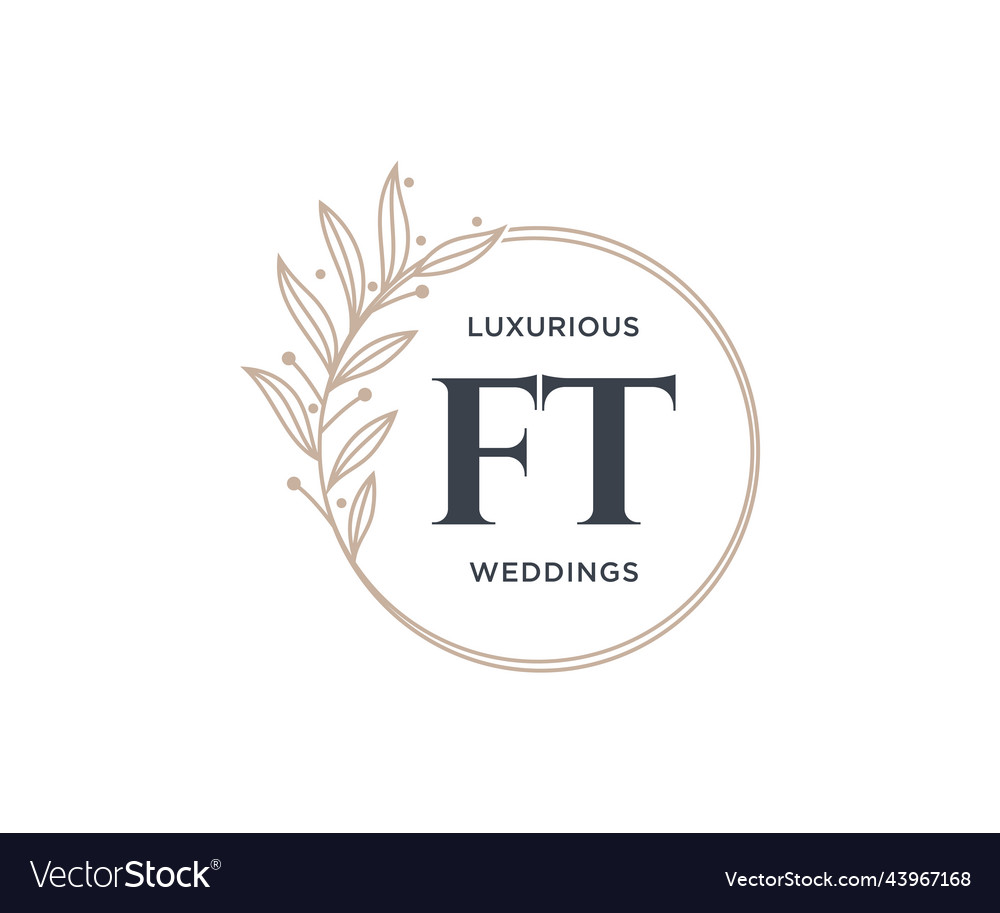 Ft initials letter wedding monogram logos Vector Image
