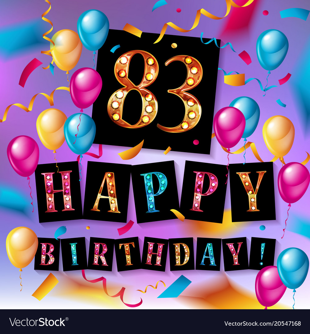 Happy Birthday 83 Years Anniversary Royalty Free Vector