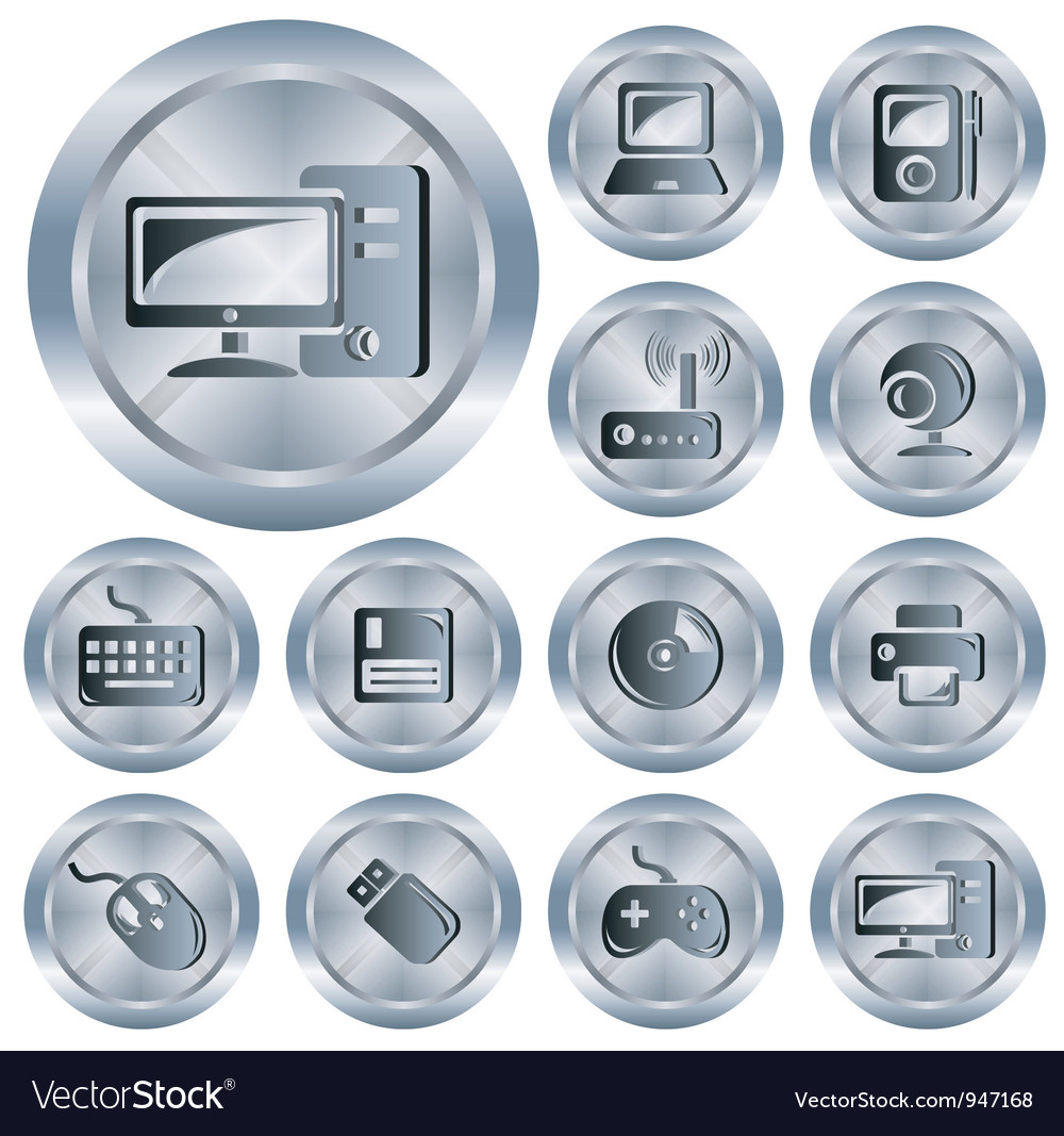 Hardware buttons Royalty Free Vector Image - VectorStock