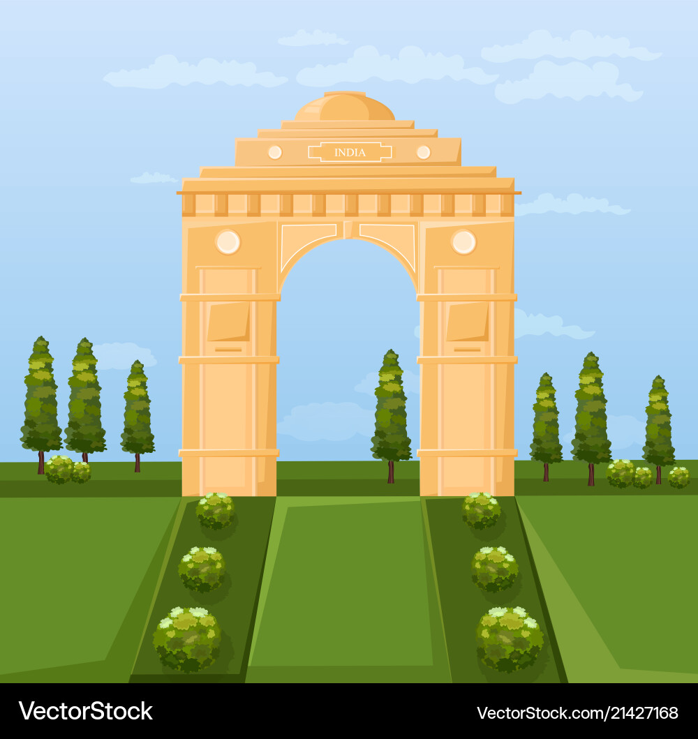 India famous gateway attraction summer Royalty Free Vector