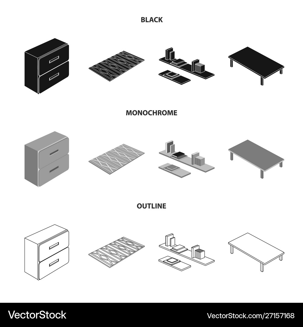 Isolated object bedroom and room symbol set Vector Image