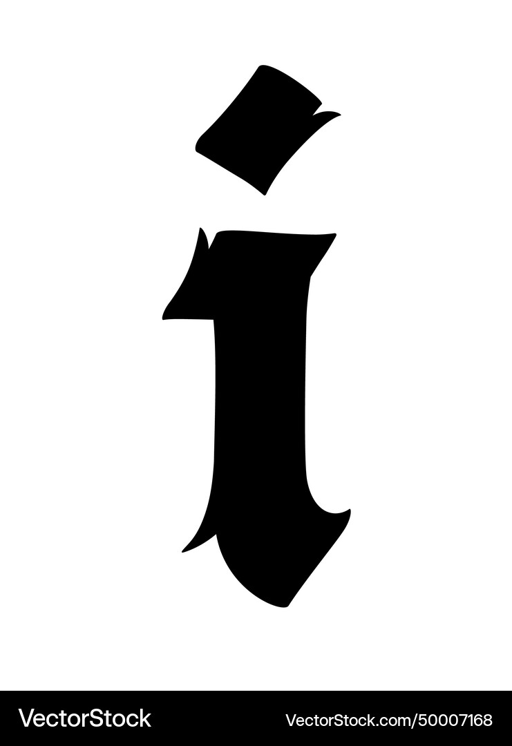 Letter in the gothic style alphabet calligraphy Vector Image