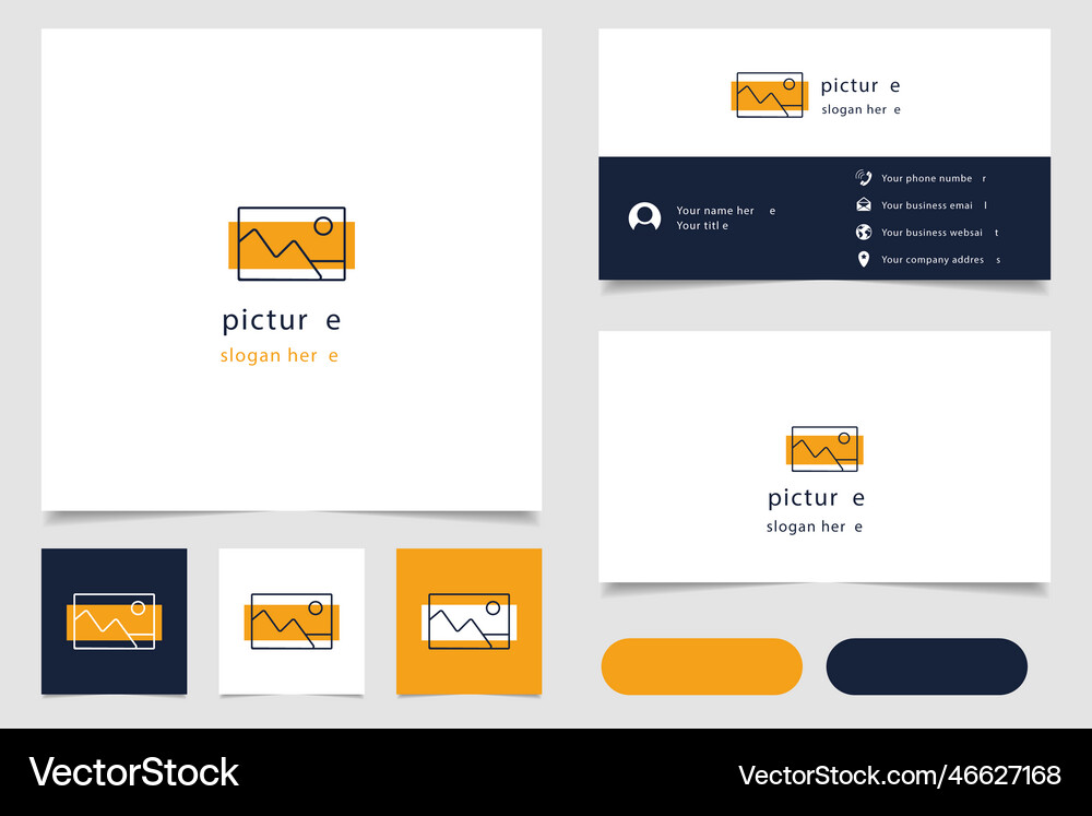 Picture logo design with editable slogan branding Vector Image
