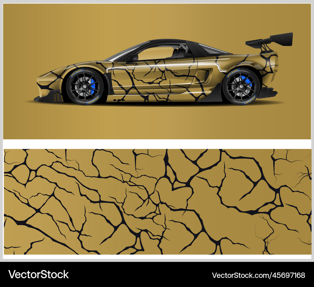 Racing car wrap design for full car wrap Vector Image