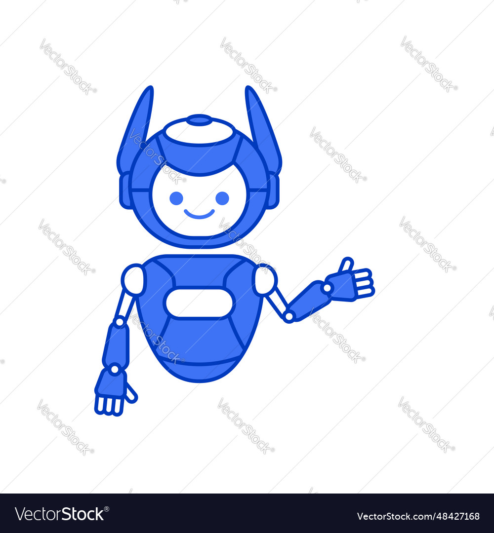 Robot presenting or welcoming gesture Royalty Free Vector