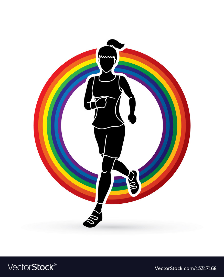 Running woman sport sprinter marathon Royalty Free Vector