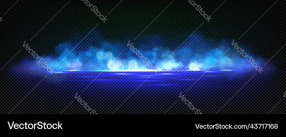 Smoke magic haze clouds blue glowing steam 3d Vector Image