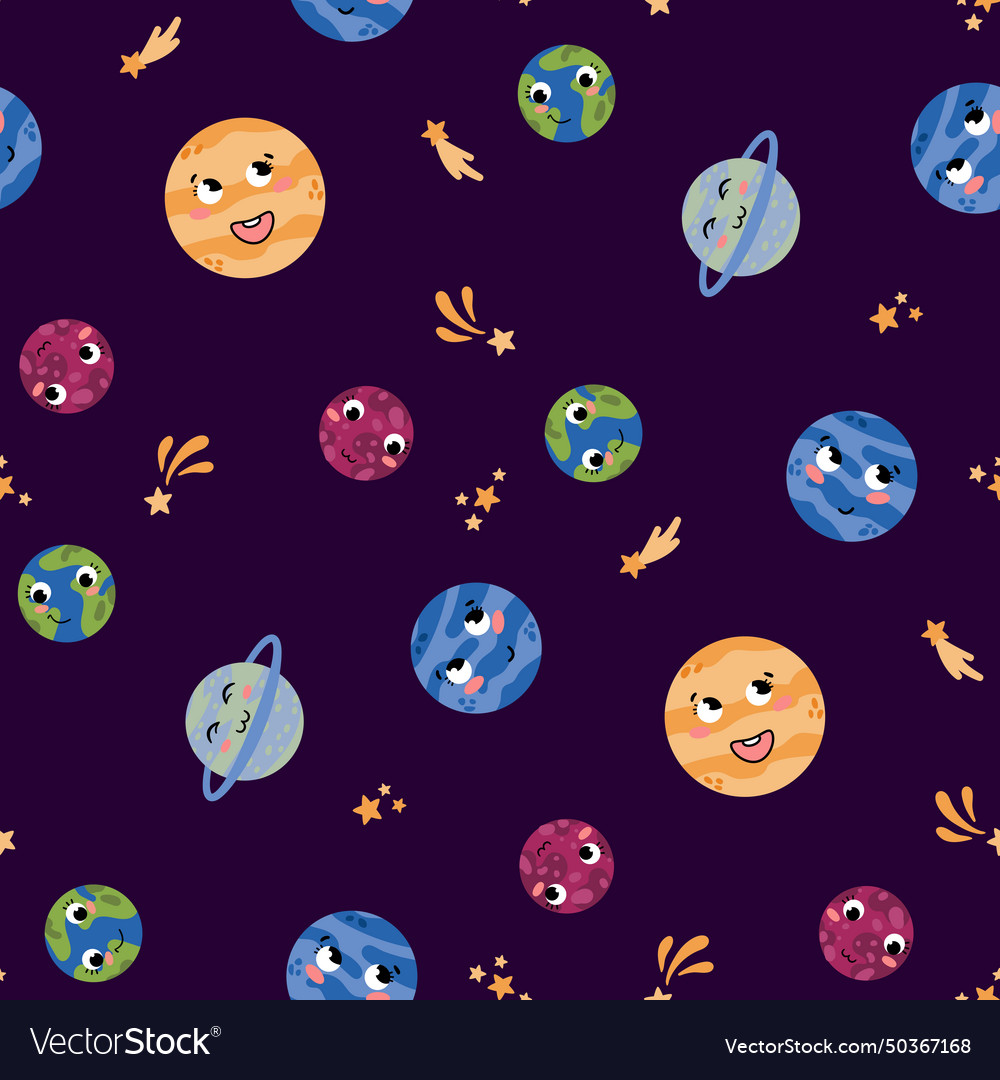 Space seamless pattern Royalty Free Vector Image