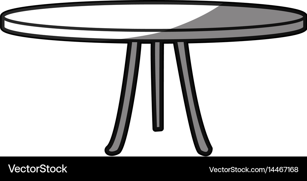 Table round wooden decoration shadow line Vector Image