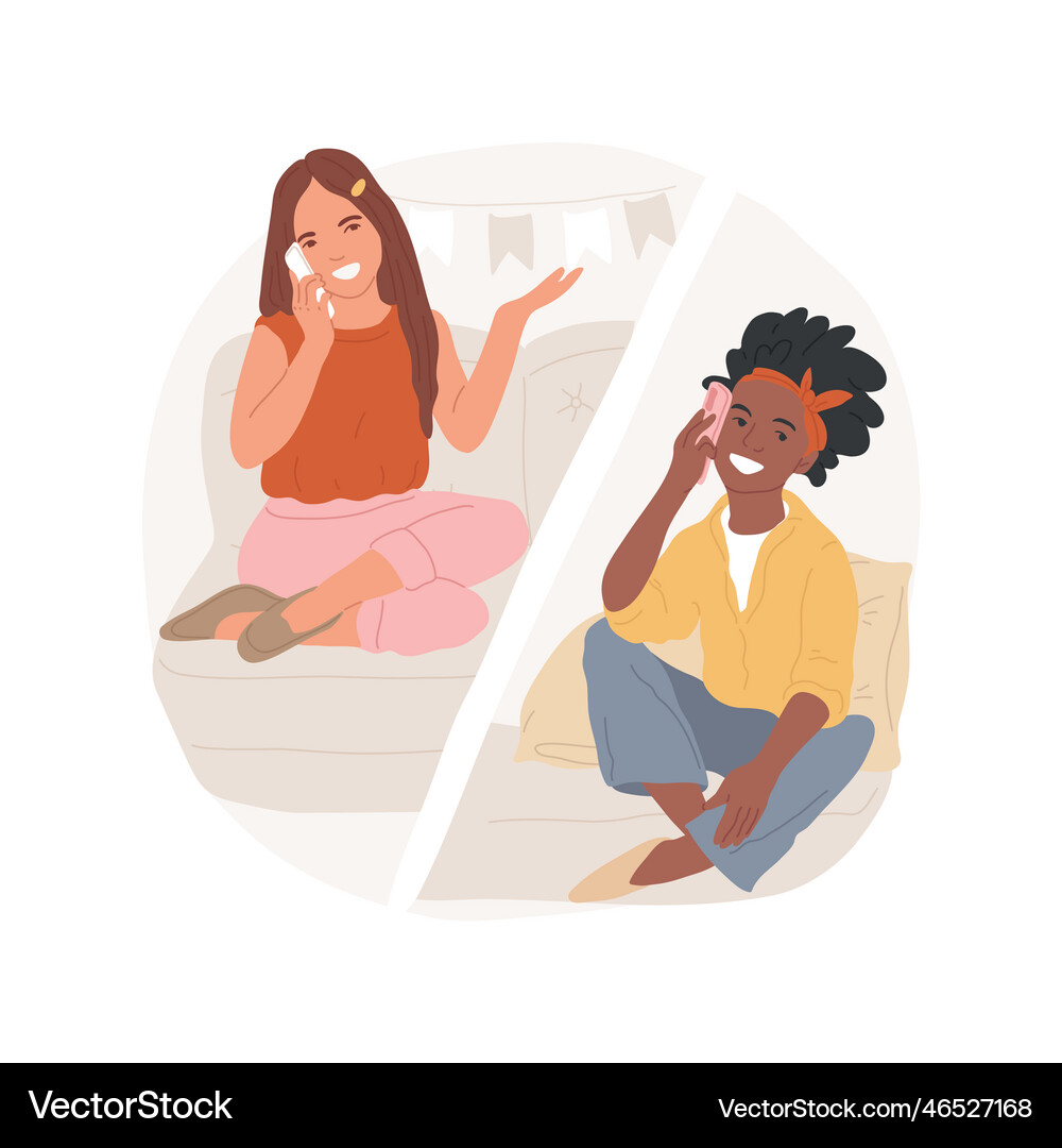 Talking on the phone isolated cartoon Royalty Free Vector