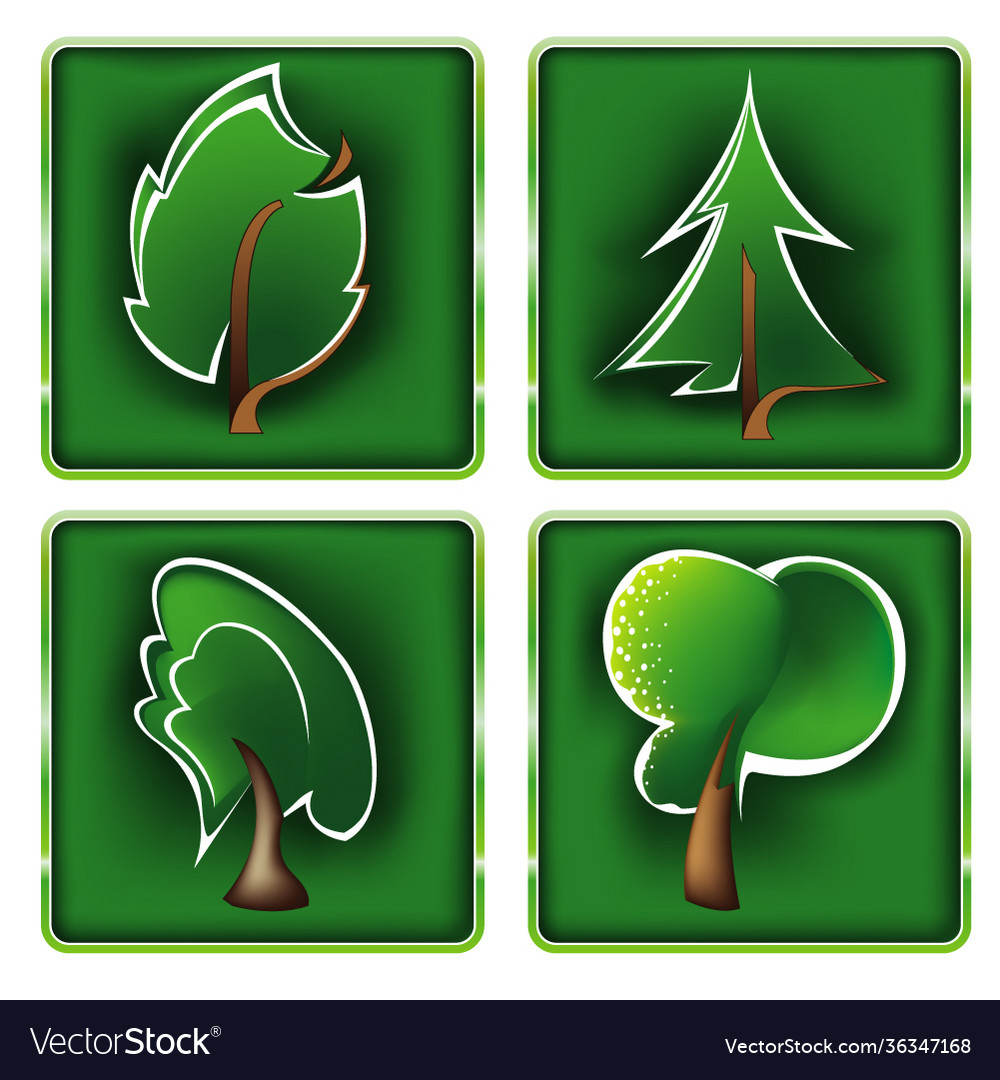 Tree pictograms Royalty Free Vector Image - VectorStock Tree pictograms Royalty Free Vector Image - VectorStock