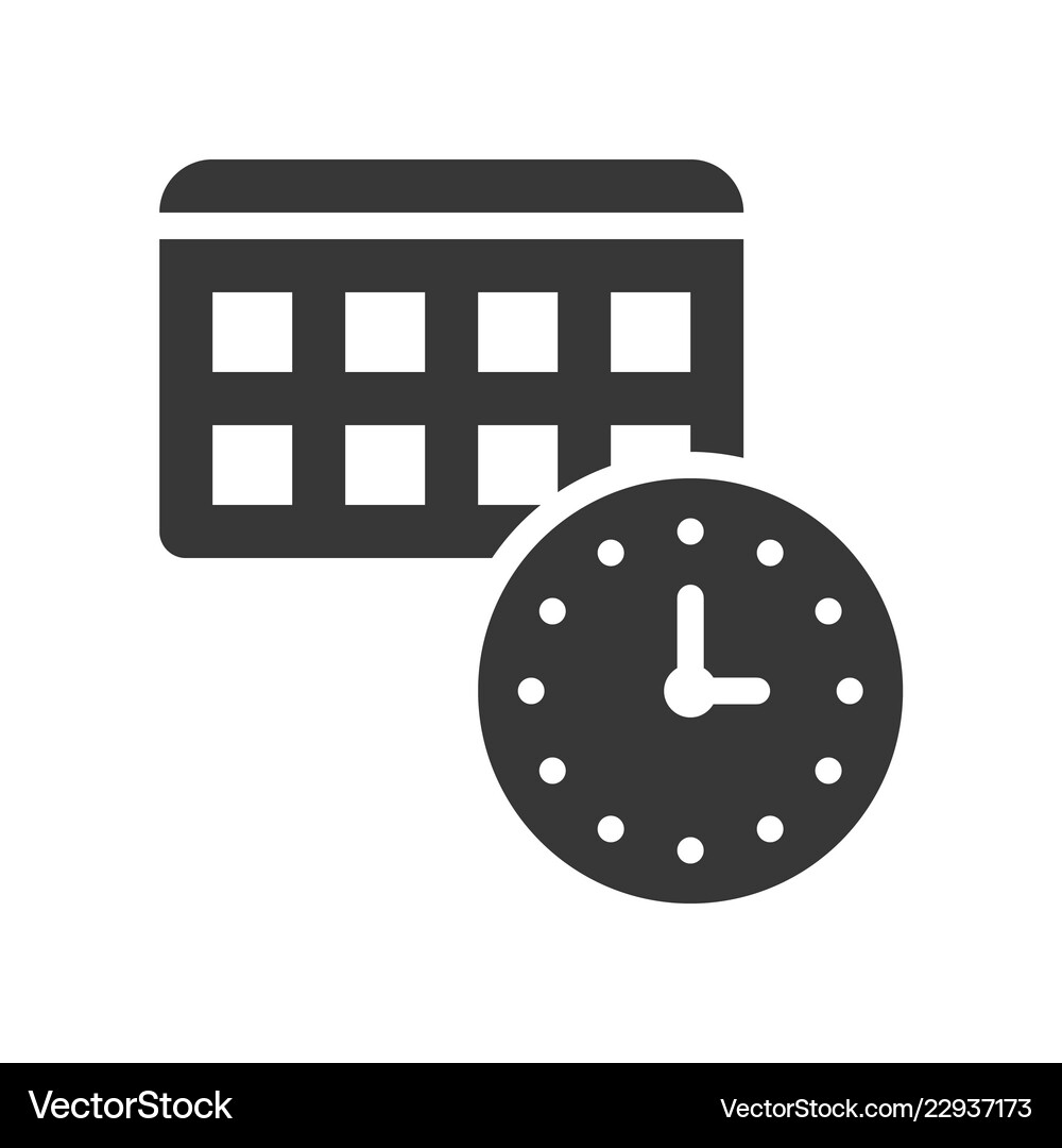 Appointment time and calendar icon pixel perfect Vector Image