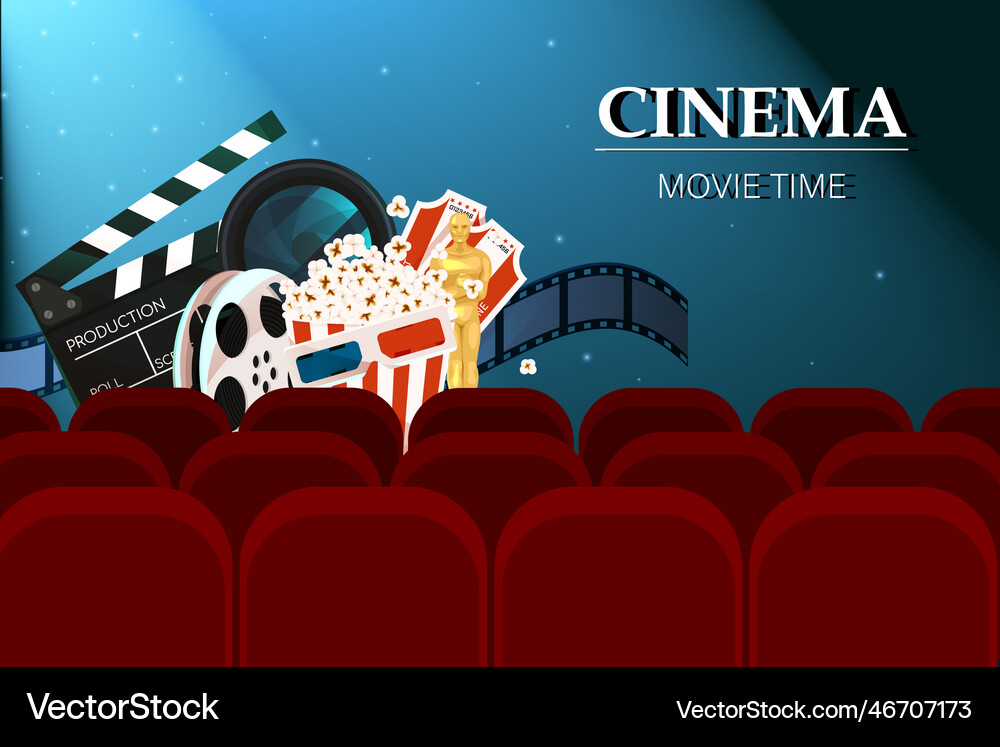 Cinema movie time Royalty Free Vector Image - VectorStock