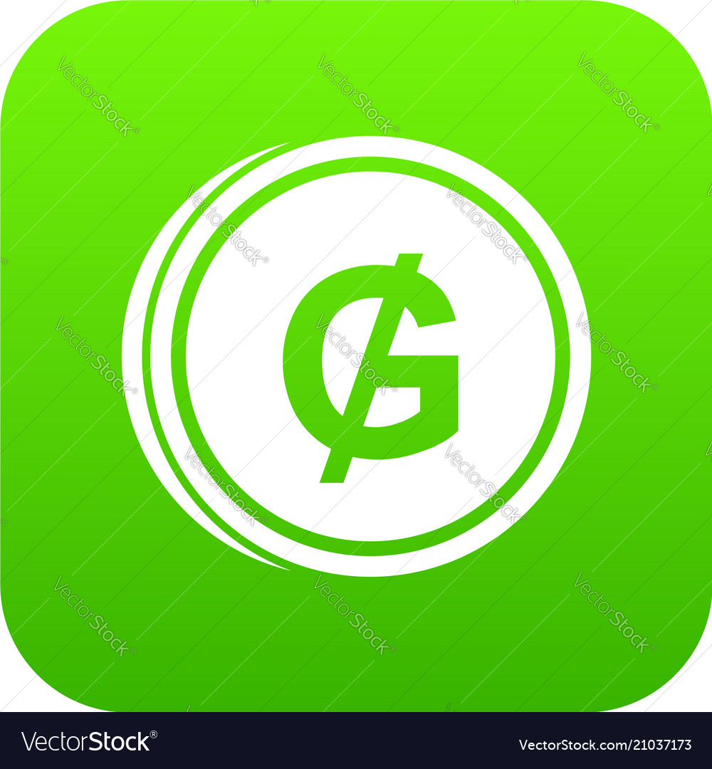 Coin guarani icon digital green Royalty Free Vector Image