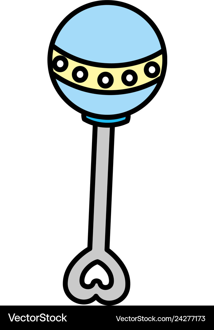 Color baby rattle toy play object Royalty Free Vector Image