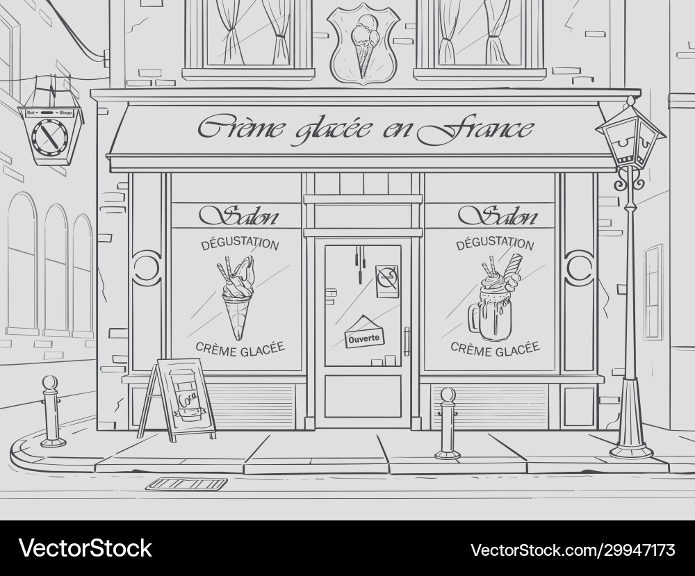 Contour ice cream shop Royalty Free Vector Image
