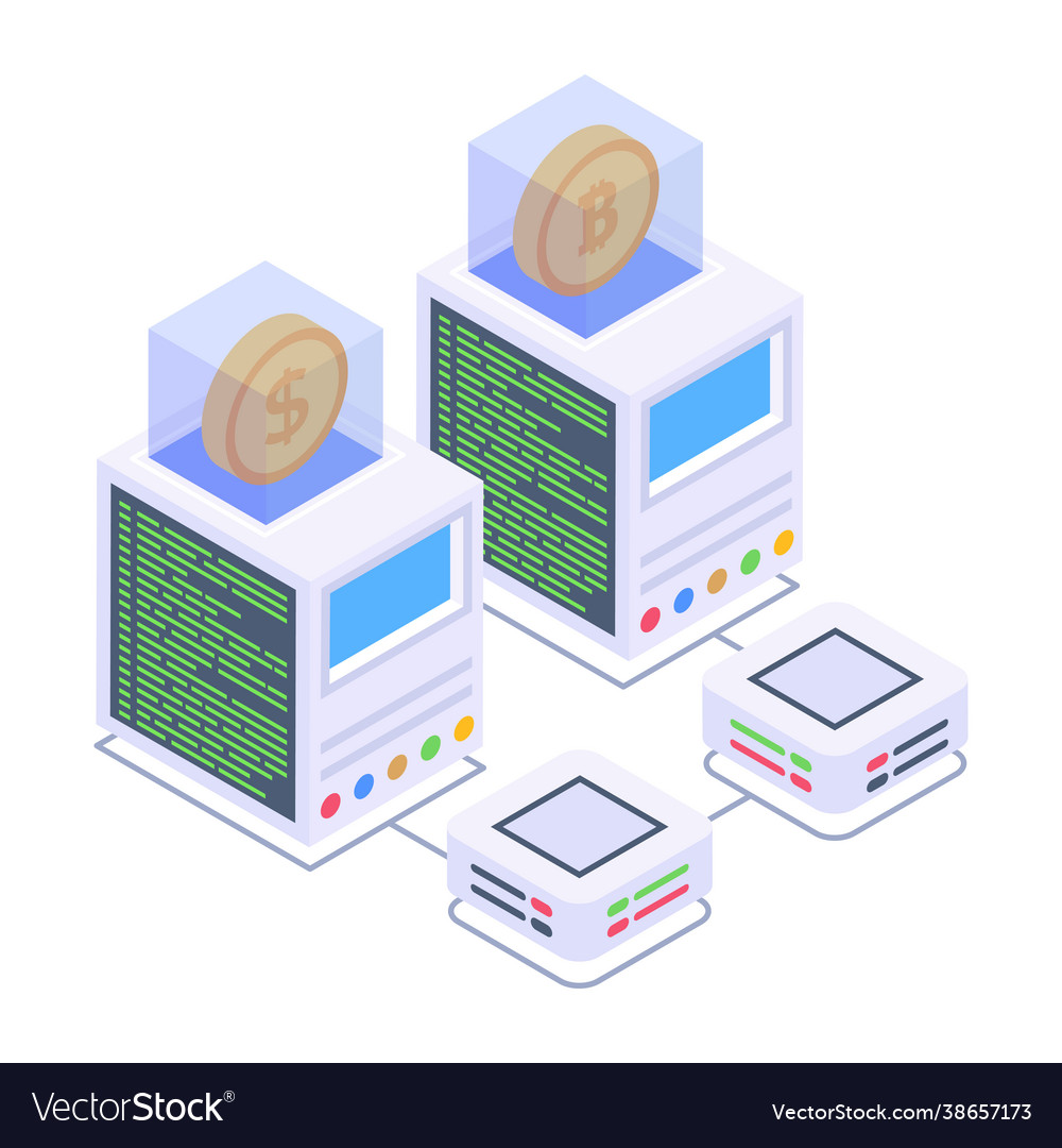 Crypto dataserver Royalty Free Vector Image - VectorStock