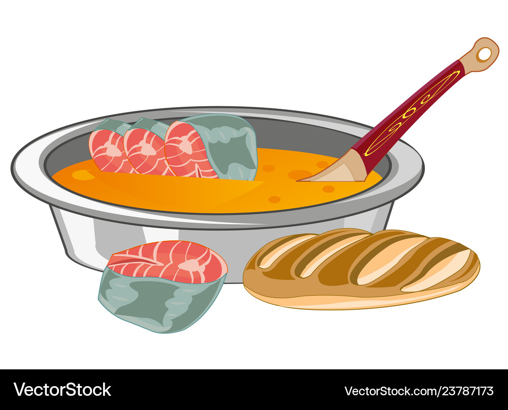 Fish soup on white background is insulated Vector Image