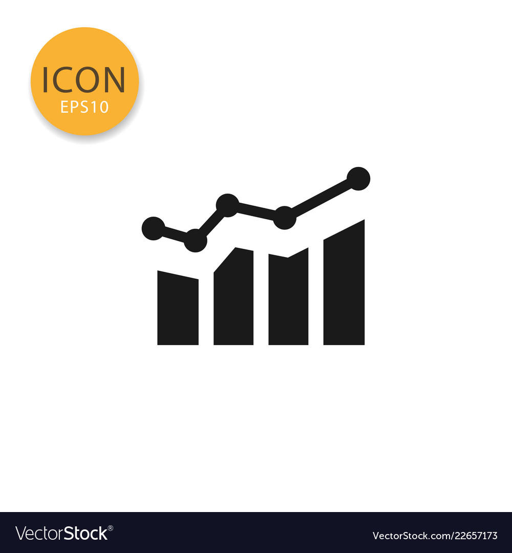 Diagramm mit Statistik-Icon isoliert flach Vektorbild