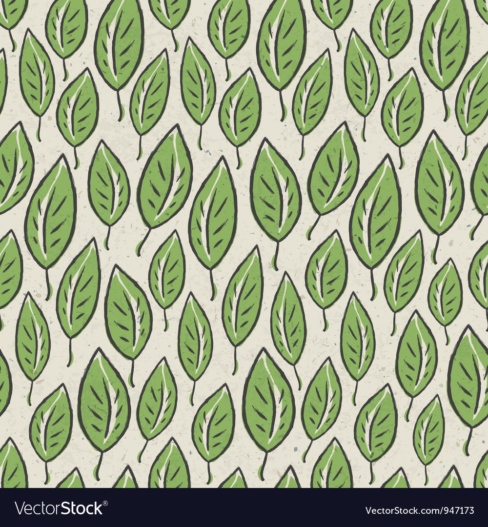 Green leaf seamless pattern Royalty Free Vector Image