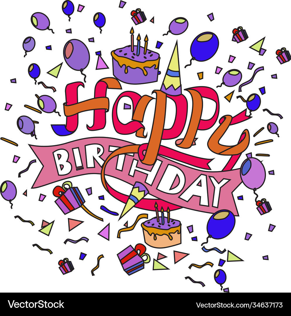 Happy birthday typography design for greeting Vector Image