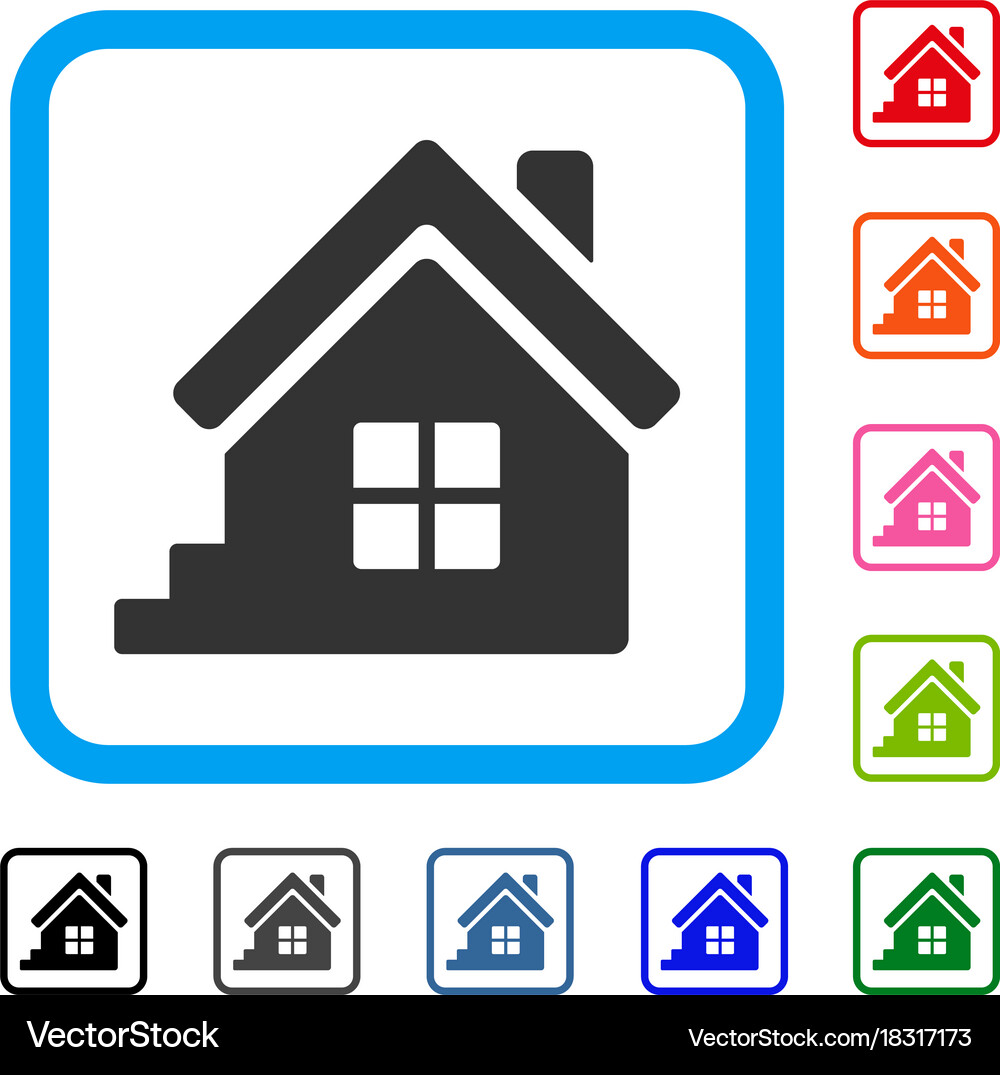 House porch framed icon Royalty Free Vector Image