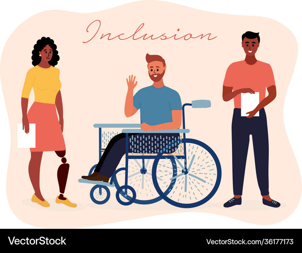Inclusion inclusive taem afro american Royalty Free Vector