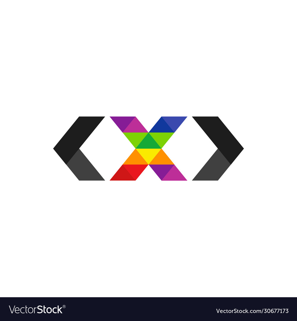 Logo letter x developer Royalty Free Vector Image