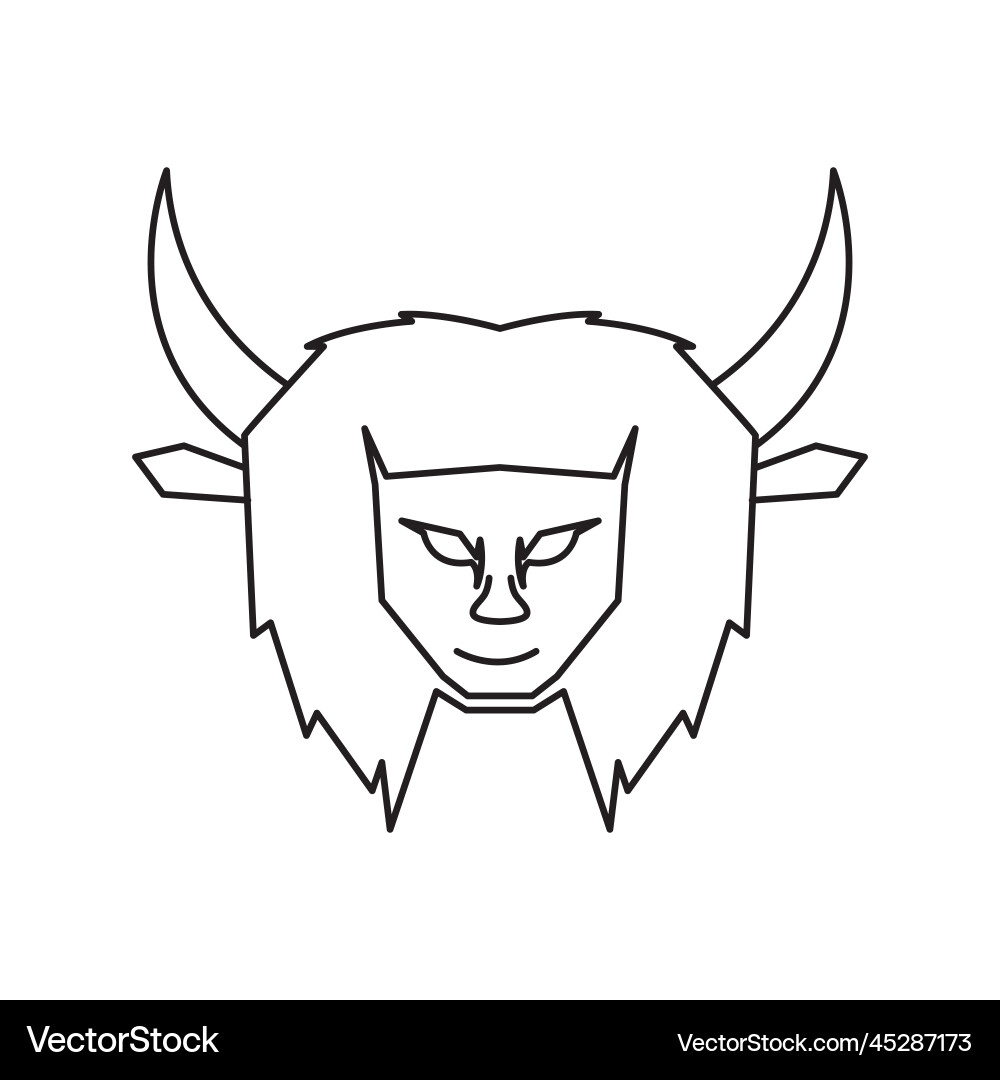 Man horned costume icon logo Royalty Free Vector Image