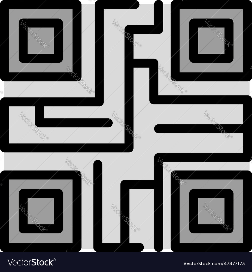Matrix barcode icon flat Royalty Free Vector Image