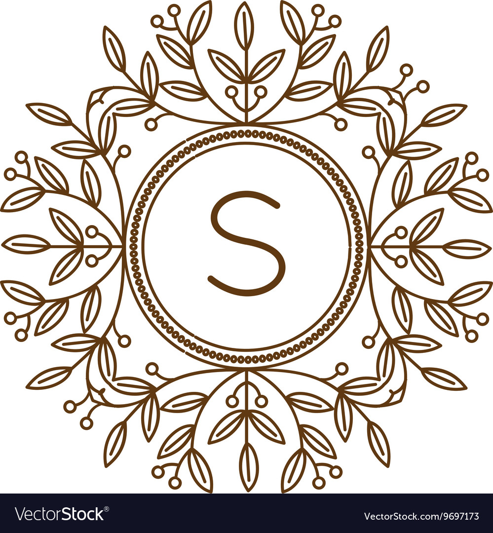 Monogram bage logo Royalty Free Vector Image - VectorStock
