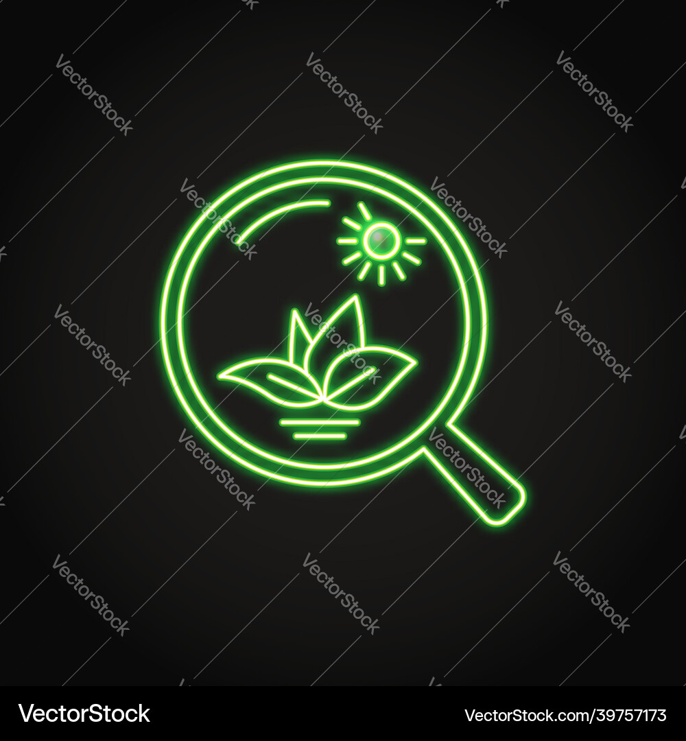 Neon ecology science icon in line style Royalty Free Vector