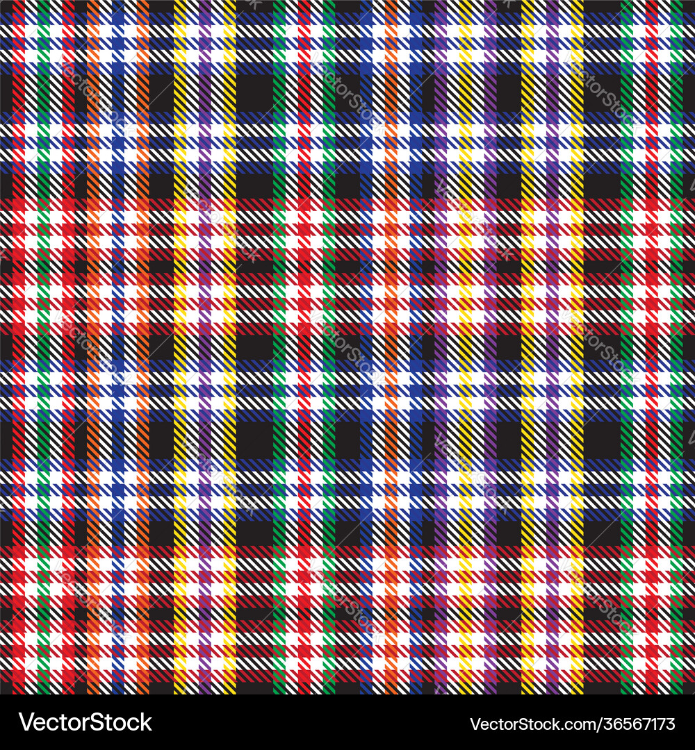 Rainbow plaid tartan checkered seamless pattern Vector Image