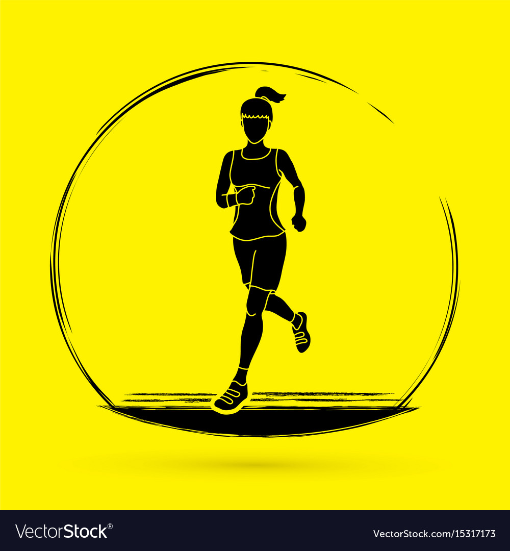 Running woman sport sprinter marathon Royalty Free Vector