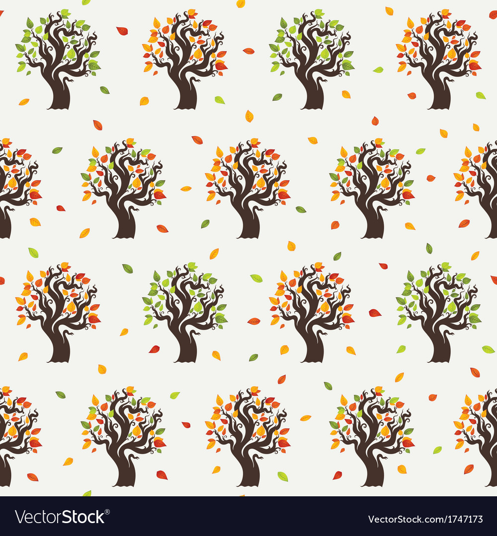 Seamless tree pattern Royalty Free Vector Image