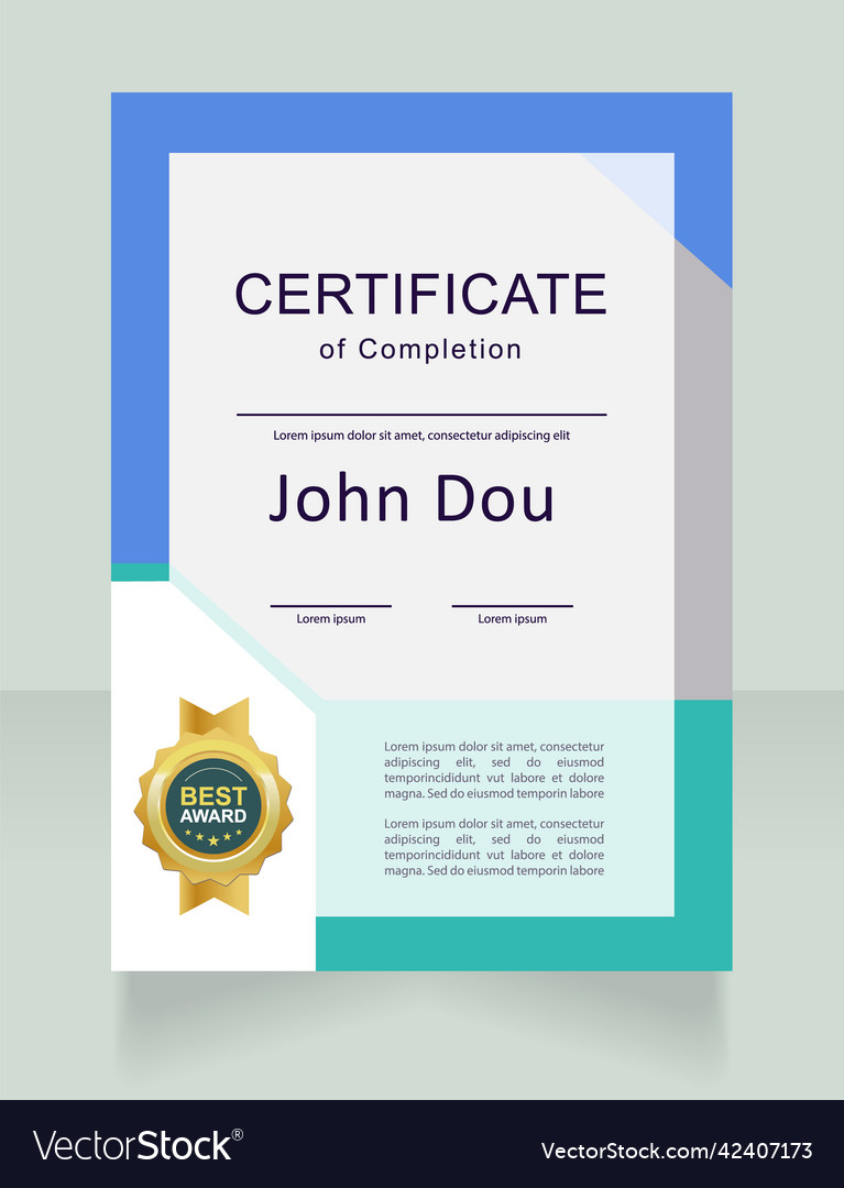 Successful project completion certificate design Vector Image Successful project completion certificate design Vector Image
