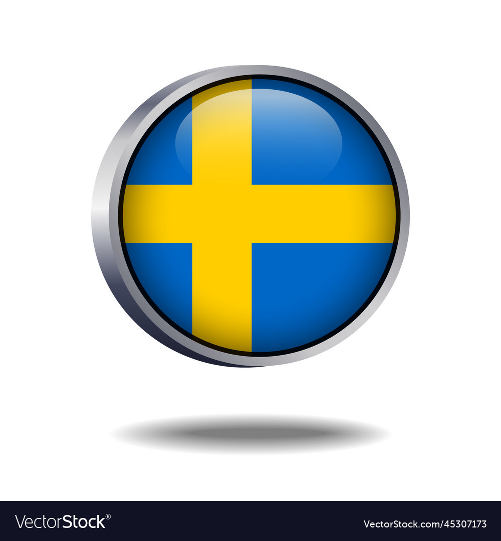 Sweden flag button Royalty Free Vector Image - VectorStock Sweden flag button Royalty Free Vector Image - VectorStock