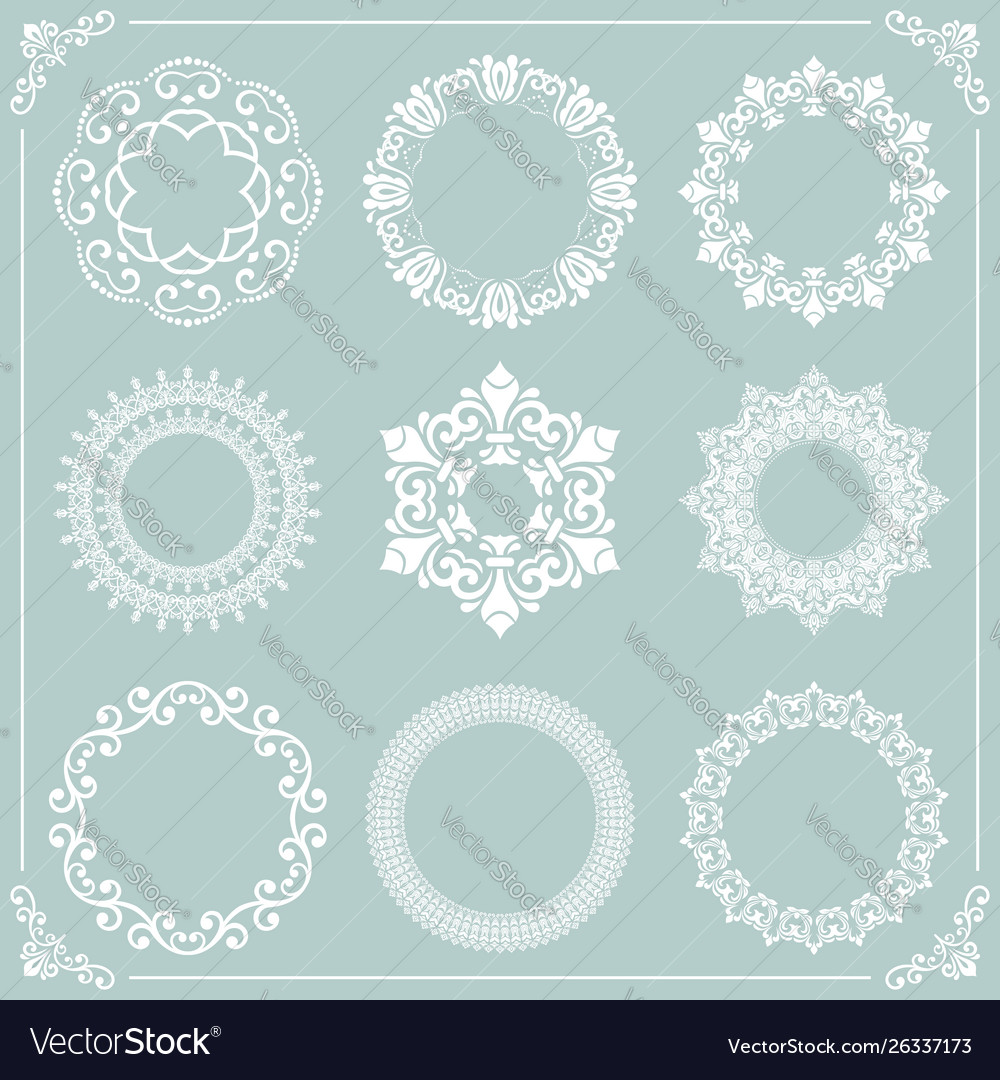 Vintage set round elements Royalty Free Vector Image