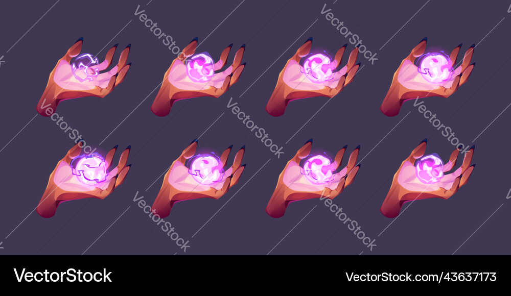 Witch hand hold ball of magic spell Royalty Free Vector