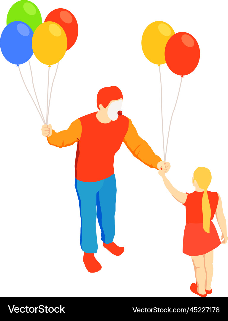 Amusement park balloons composition Royalty Free Vector