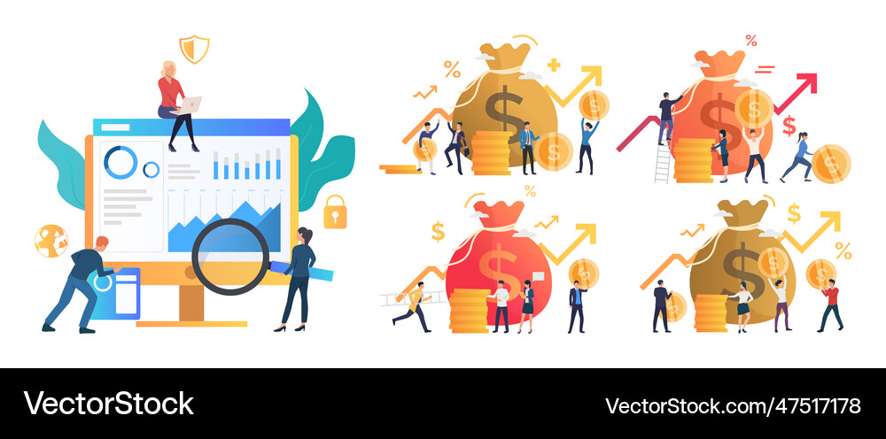 Banking and investment set Royalty Free Vector Image