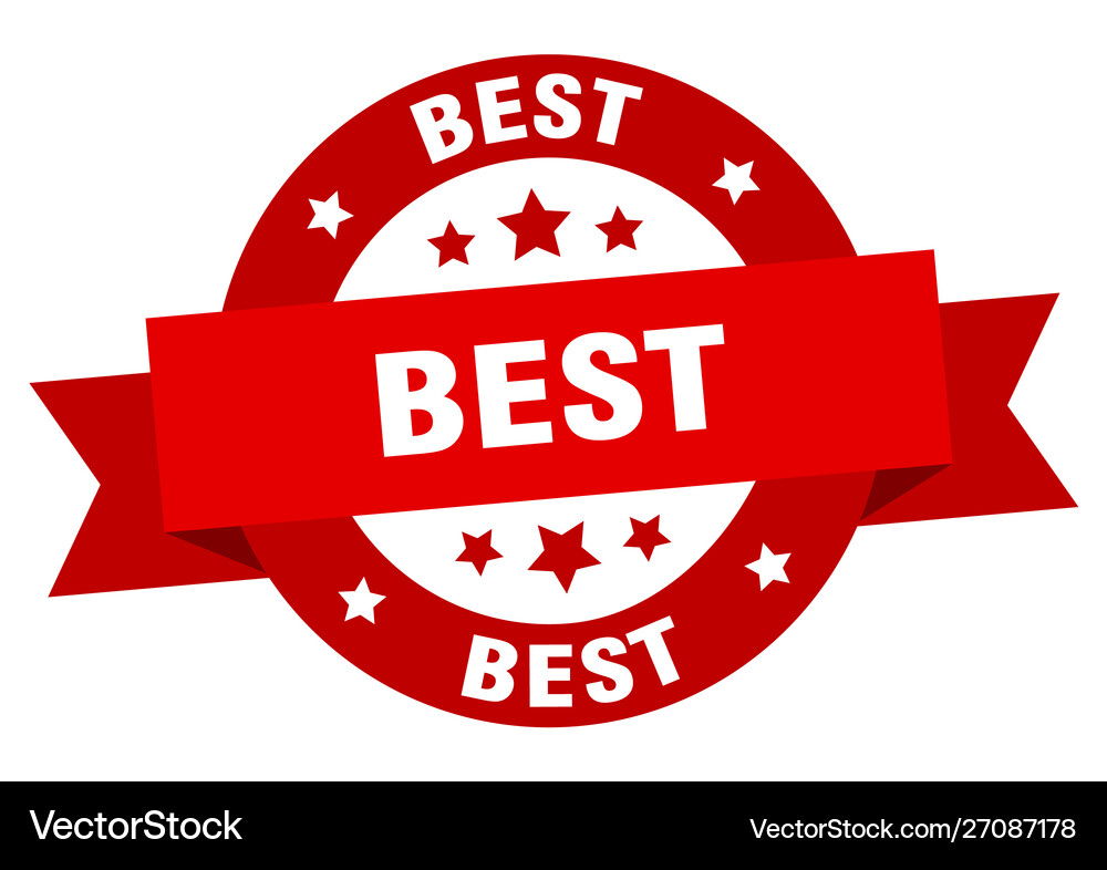 Best ribbon round red sign Royalty Free Vector Image