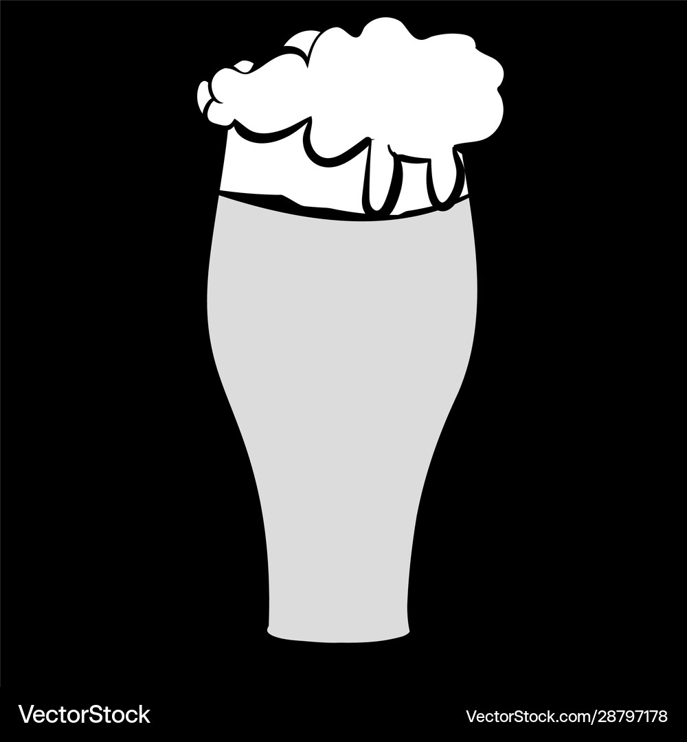 Black and white glass light cold beer lager Vector Image