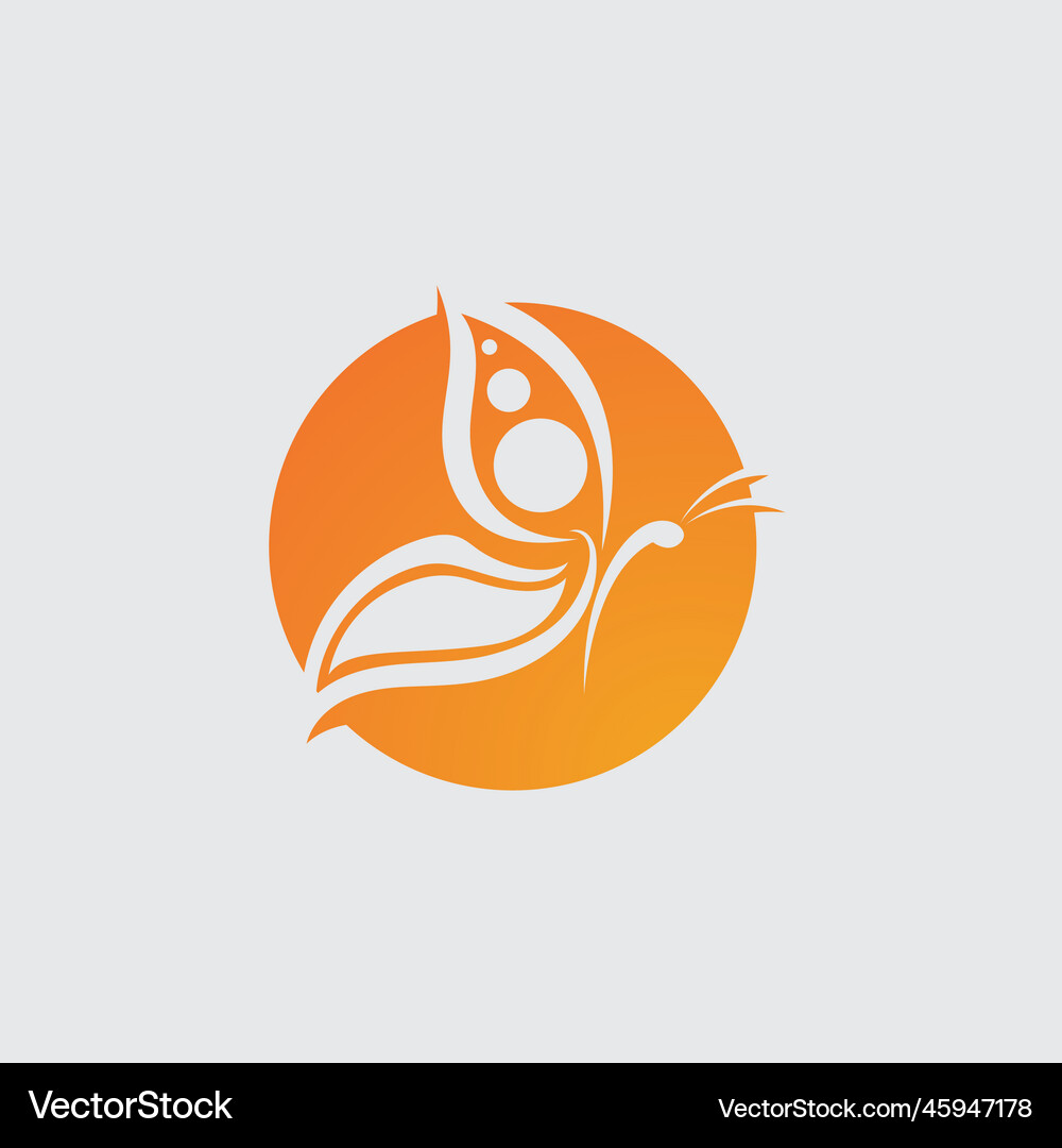 Butterfly logo design icon and symbol Royalty Free Vector