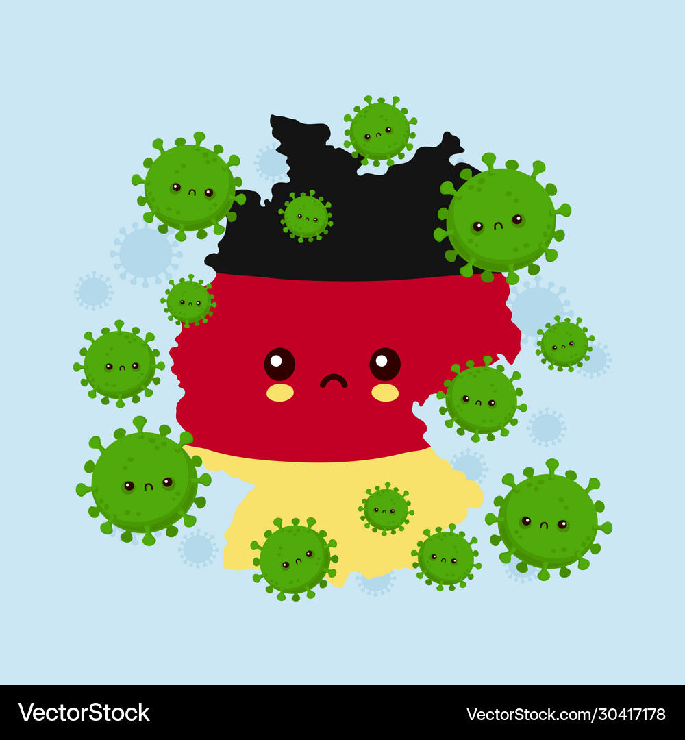 Cute sad germany attacked coronavirus infection Vector Image