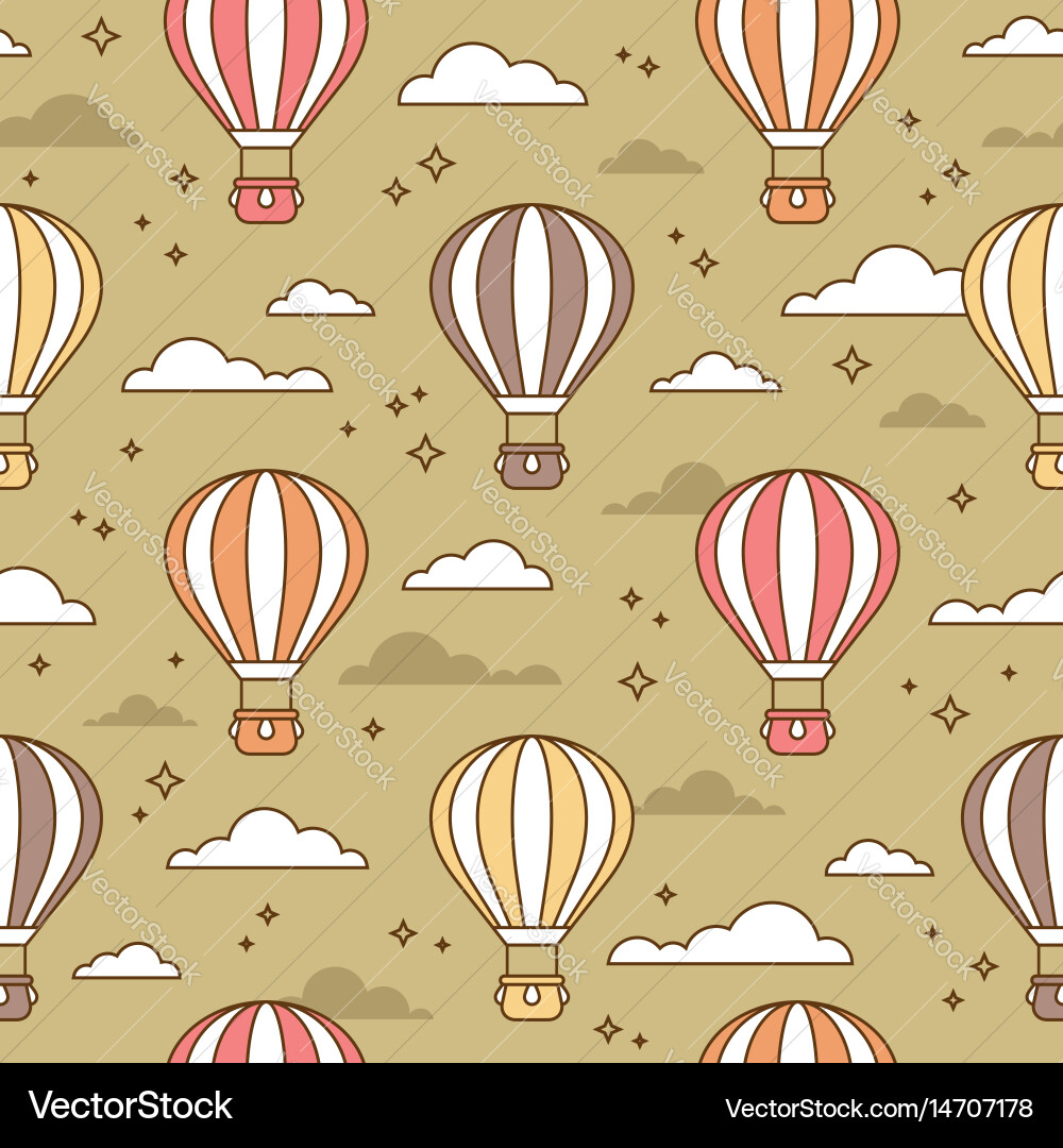Cute seamless pattern with colorful air balloons Vector Image