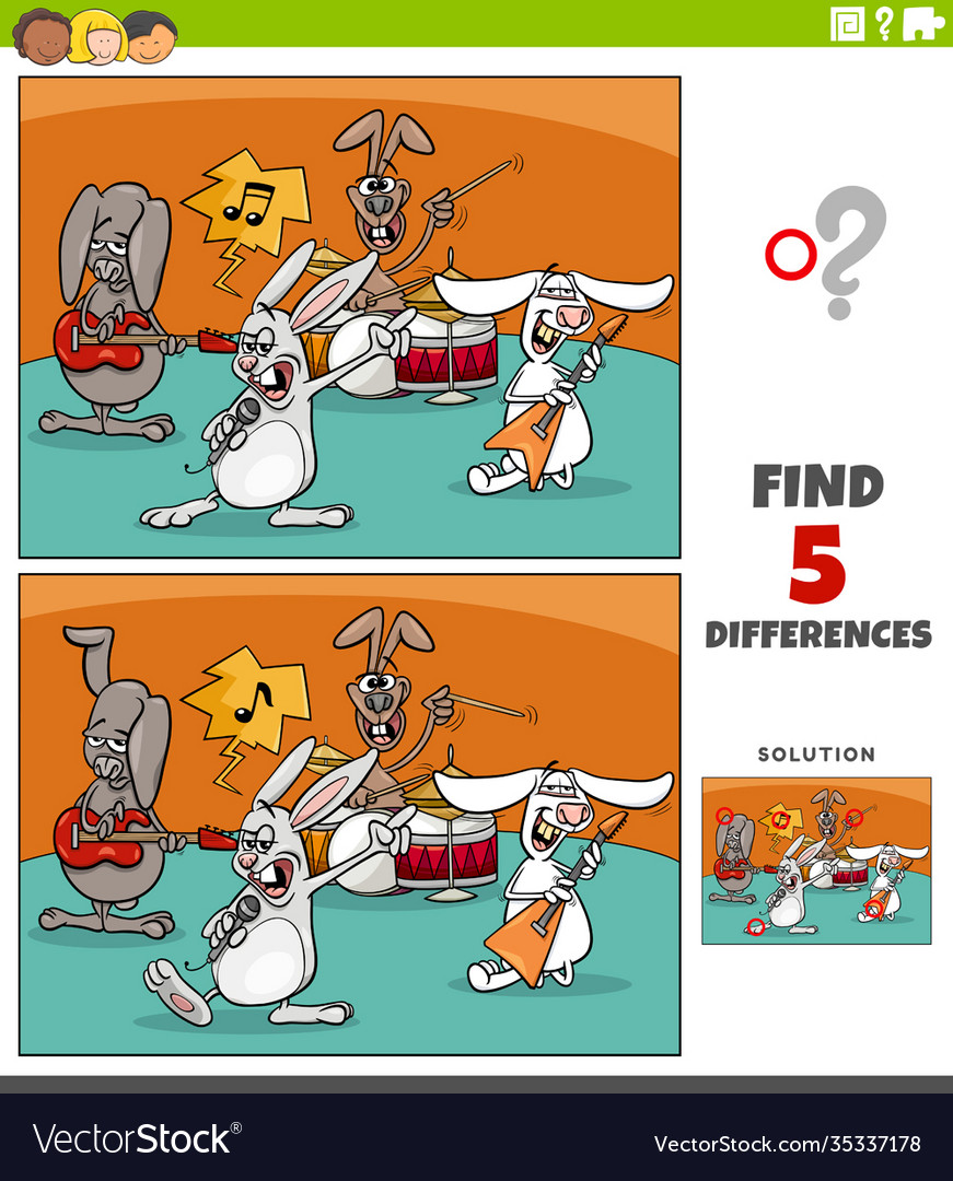 Differences educational task for kids with Vector Image