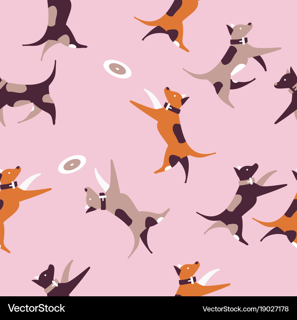 Dog Seamless Pattern Royalty Free Vector Image